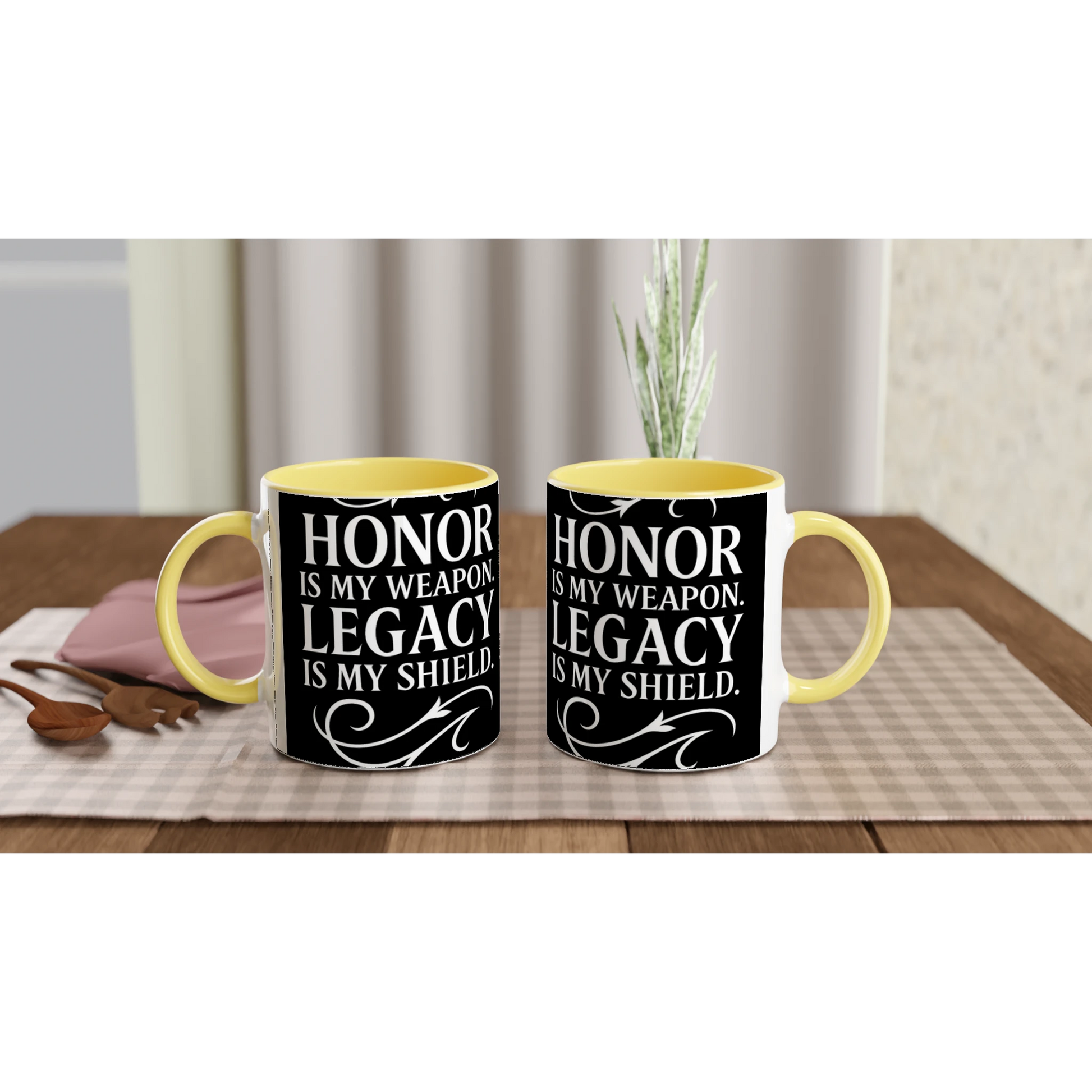 White 11oz Ceramic Mug with Color Inside – Mansa Gallery